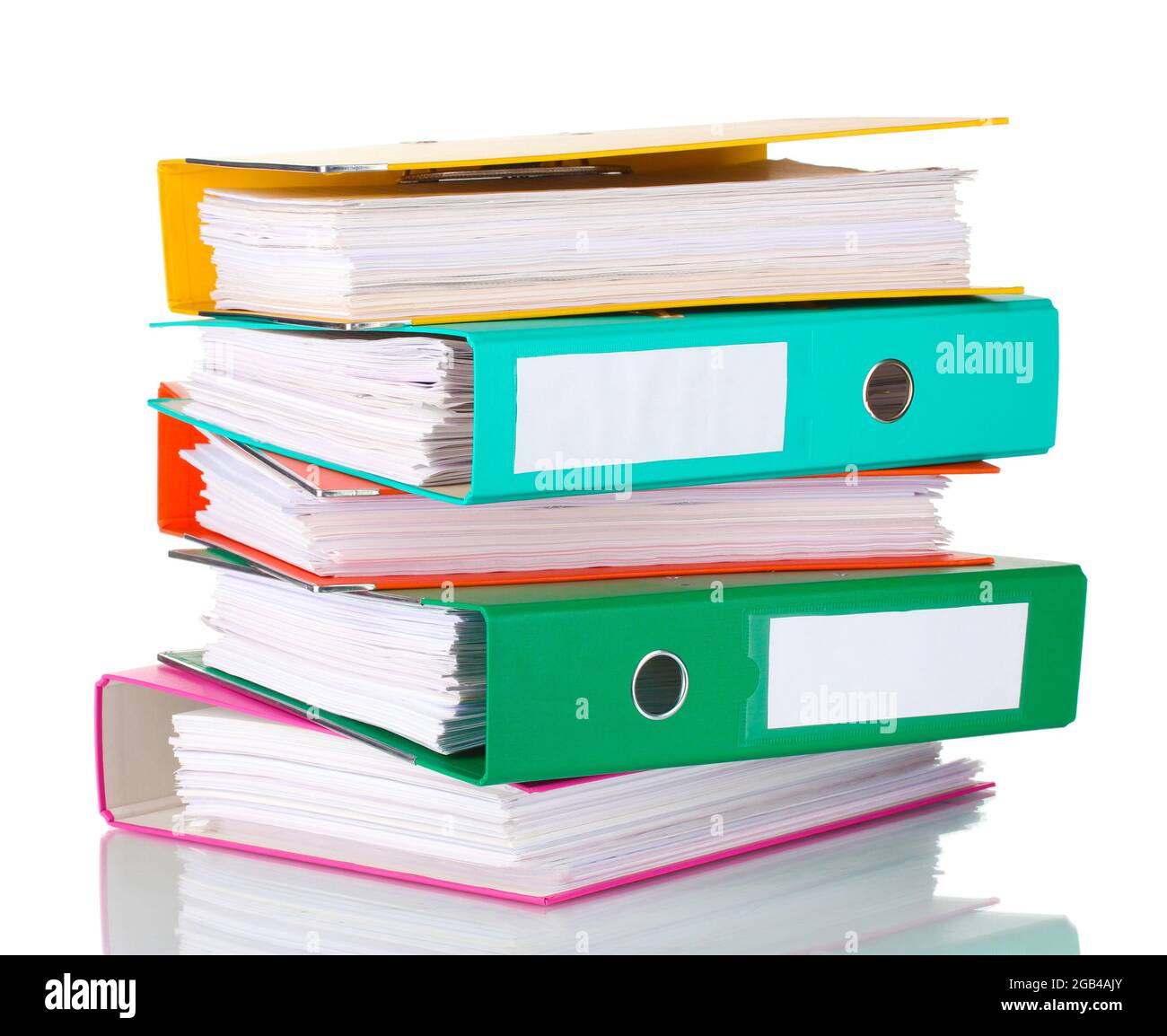 Office folders isolated on white Stock Photo - Alamy