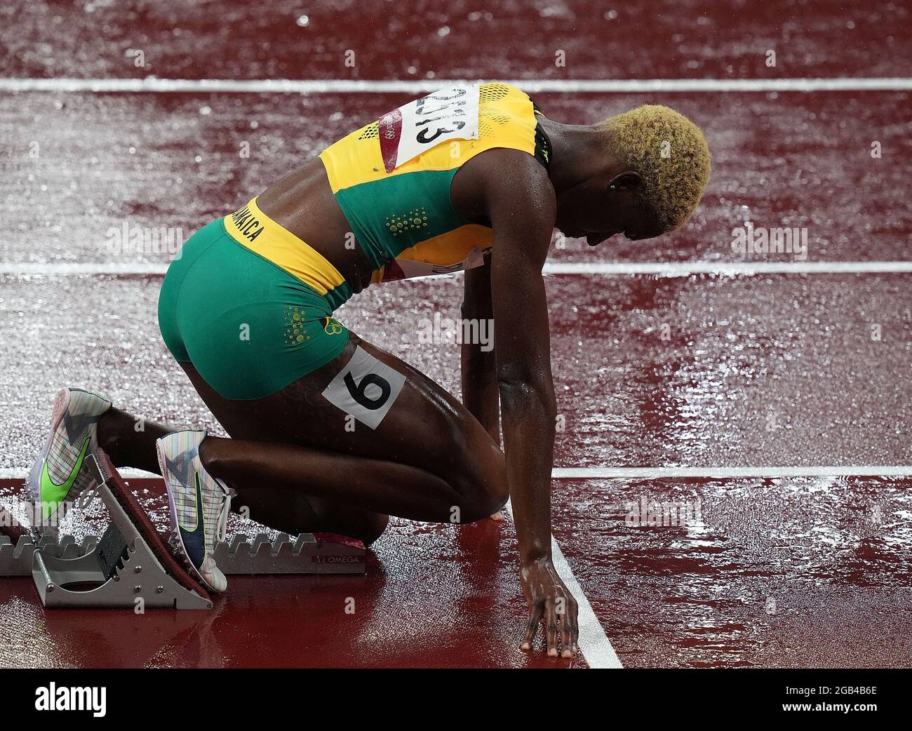 (210802) -- TOKYO, Aug. 2, 2021 (Xinhua) -- Janieve Russell of Jamaica ...