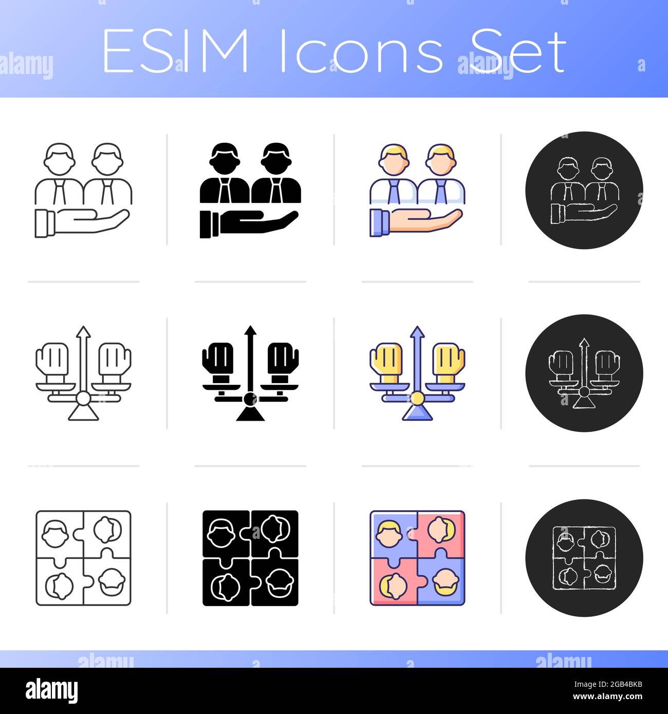 Working together icons set Stock Vector Image & Art - Alamy