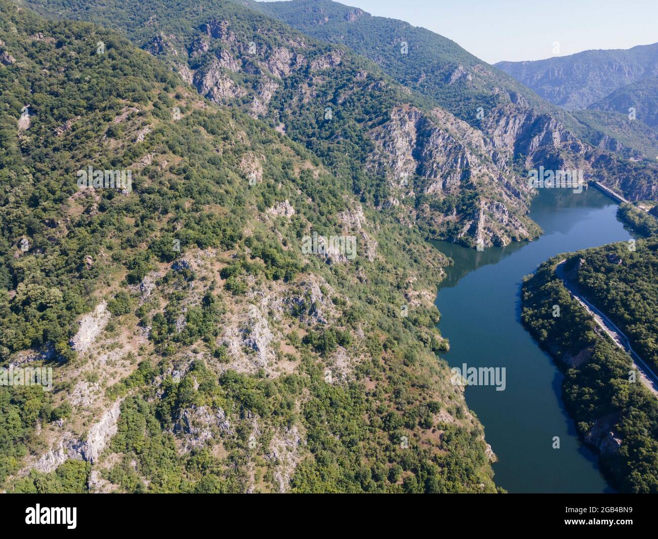 Aerial view of Krichim Reservoir, Rhodopes Mountain, Plovdiv Region ...