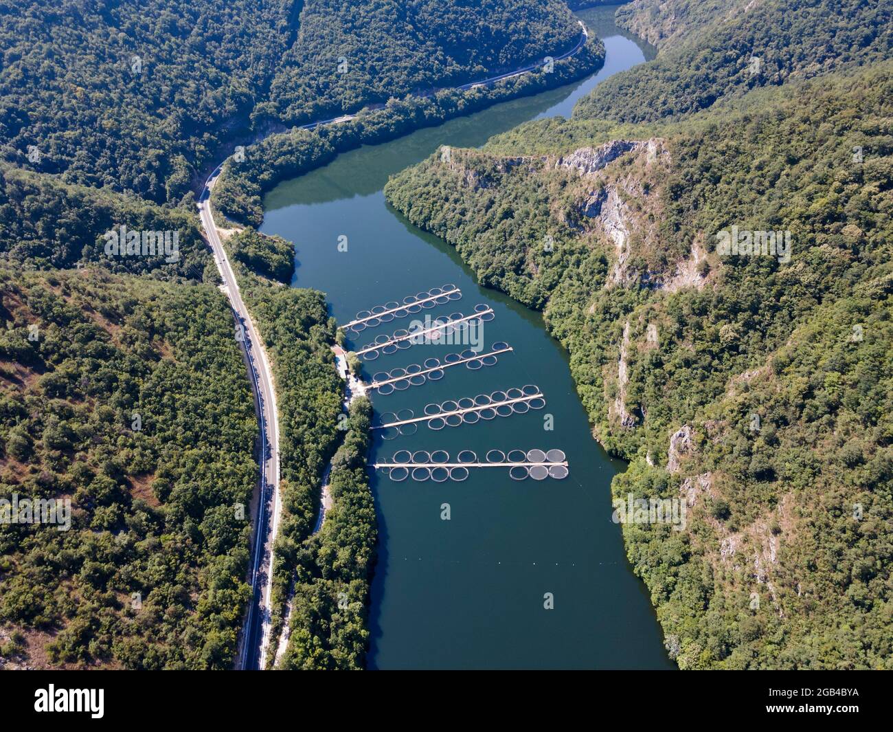 Aerial view of Krichim Reservoir, Rhodopes Mountain, Plovdiv Region ...