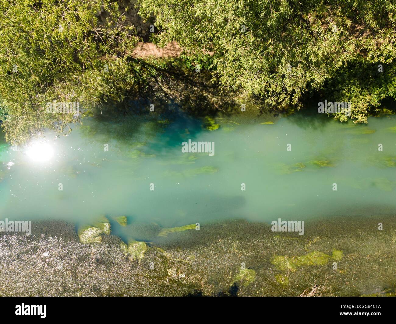 Aerial view of Iskar Panega Geopark along the Gold Panega River, Lovech ...