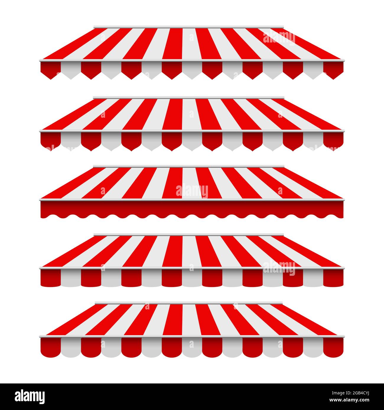 Striped awnings, storefront canopy set Stock Vector Image & Art - Alamy