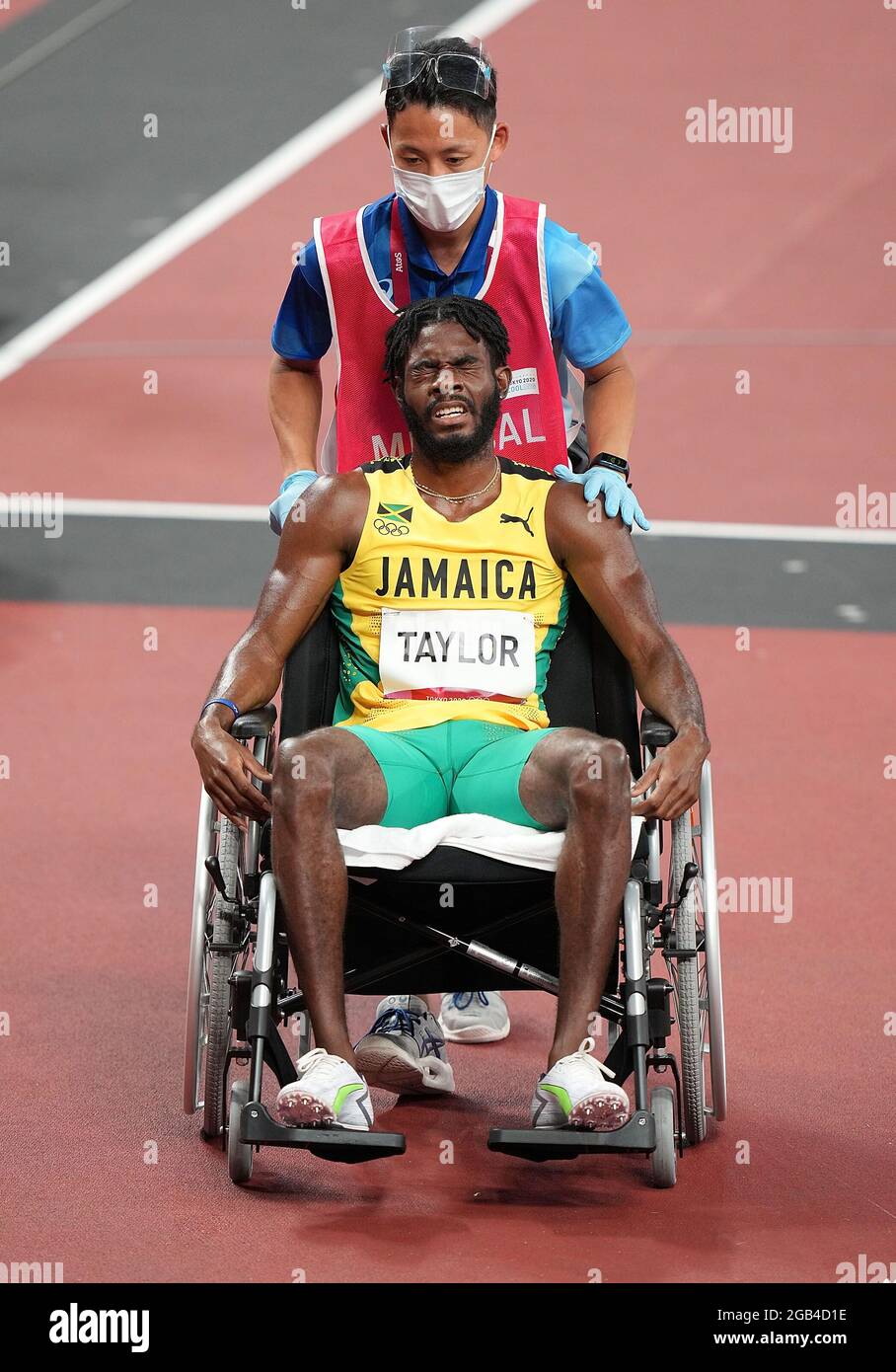 Tokyo, Japan. 2nd Aug, 2021. Christopher Taylor of Jamaica is escorted ...
