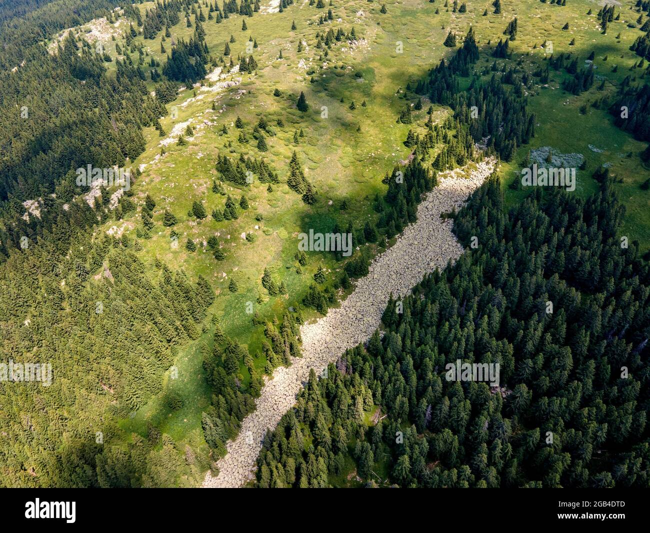 Aerial view of Konyarnika area ar Vitosha Mountain, Sofia City Region ...