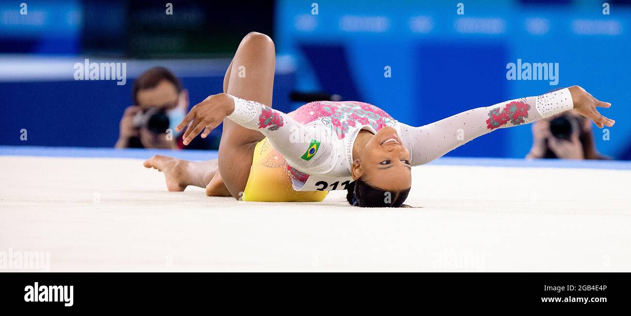 TOKYO, JAPAN - AUGUST 2: Rebeca Andrade of Brasil competing on Women's ...
