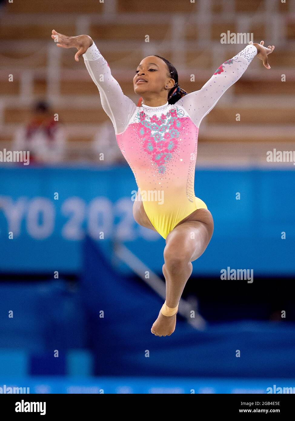 TOKYO, JAPAN - AUGUST 2: Rebeca Andrade of Brasil competing on Women's ...