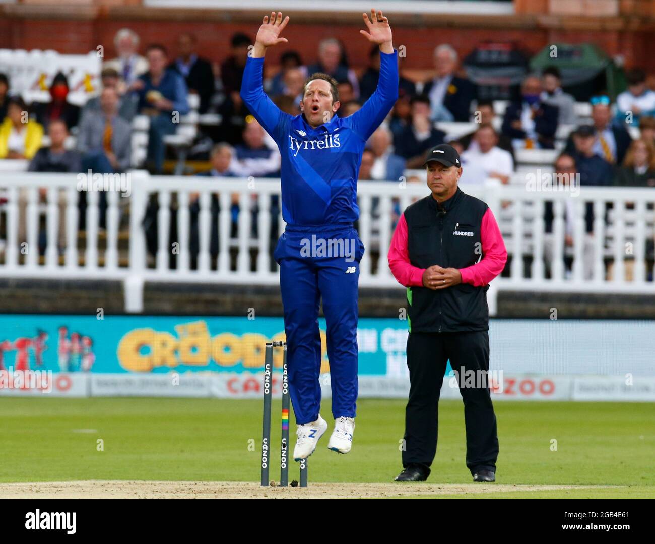 LONDON, ENGLAND - AUGUST 01: Roelof Van Der Merwe of London Spirit ...