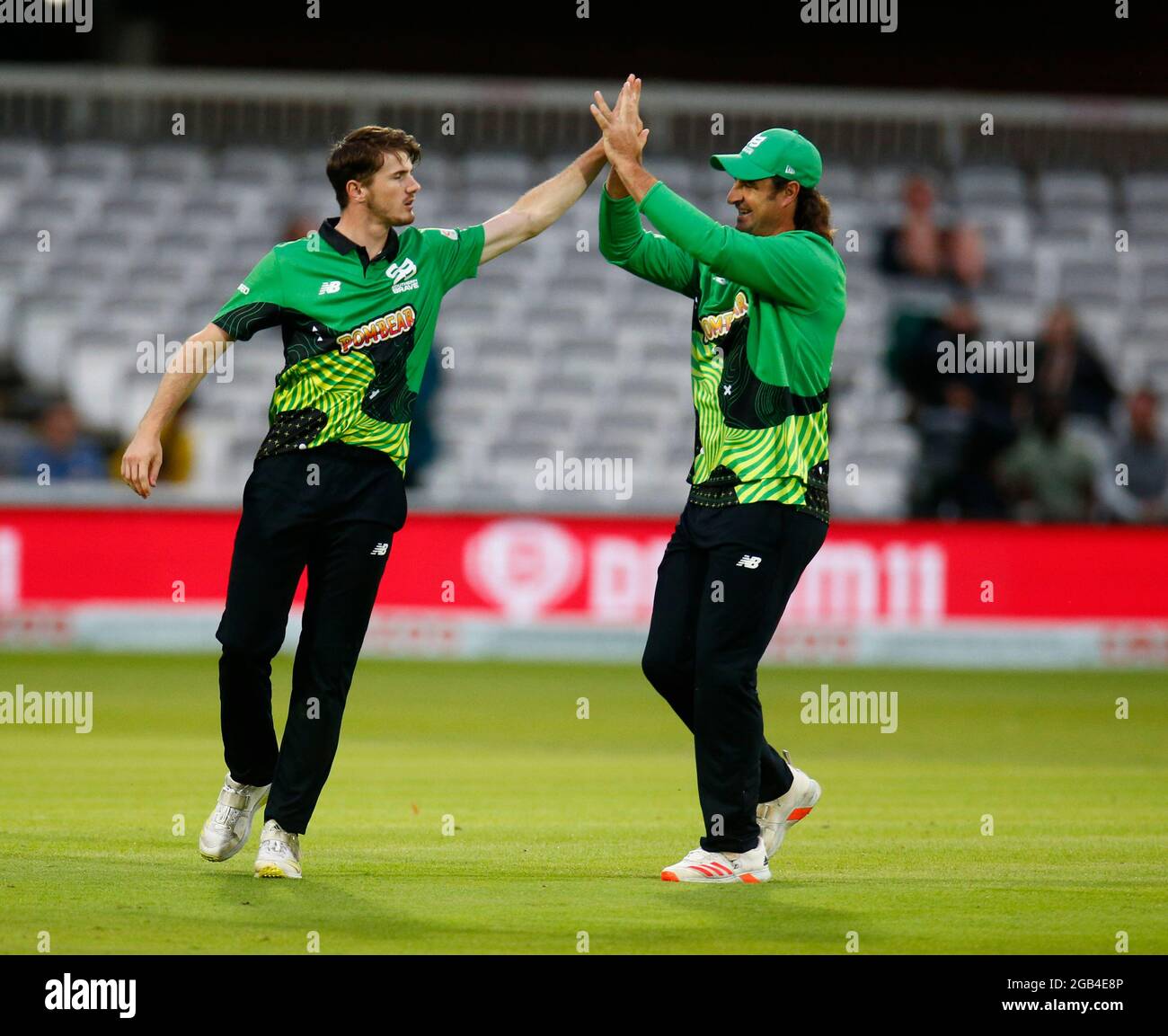 LONDON, ENGLAND - AUGUST 01: George Garton of Southern Brave celebrates ...
