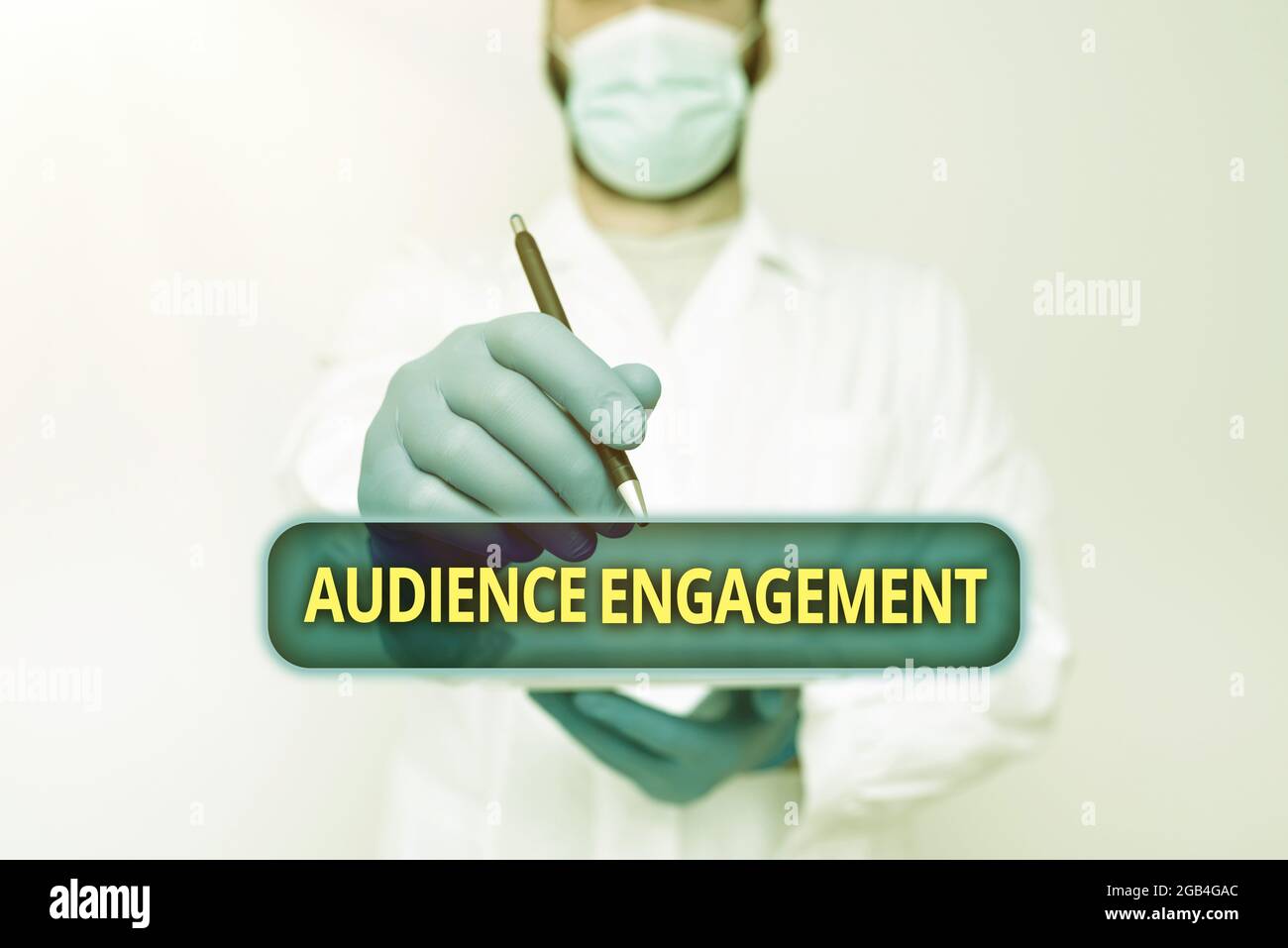 Hand writing sign Audience Engagement. Internet Concept active ...
