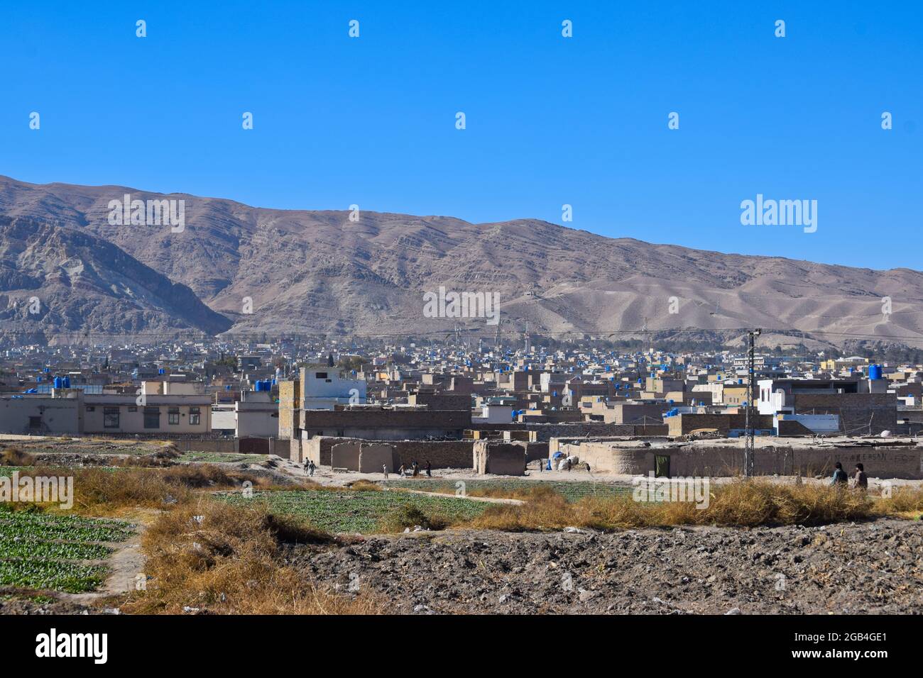 Quetta city landscape garden farm, mountain view tree outdoor ...