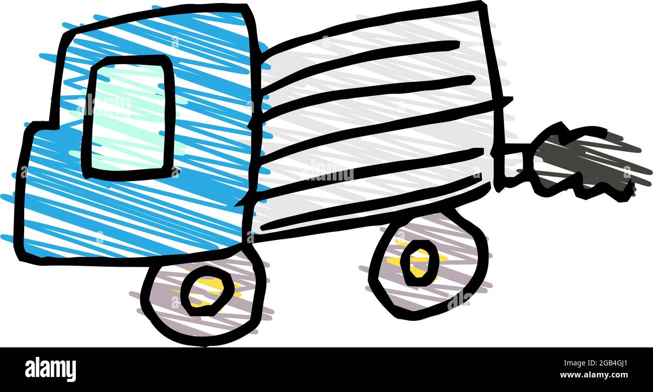 This is a illustration of Cute car scribble drawn by a child Stock ...