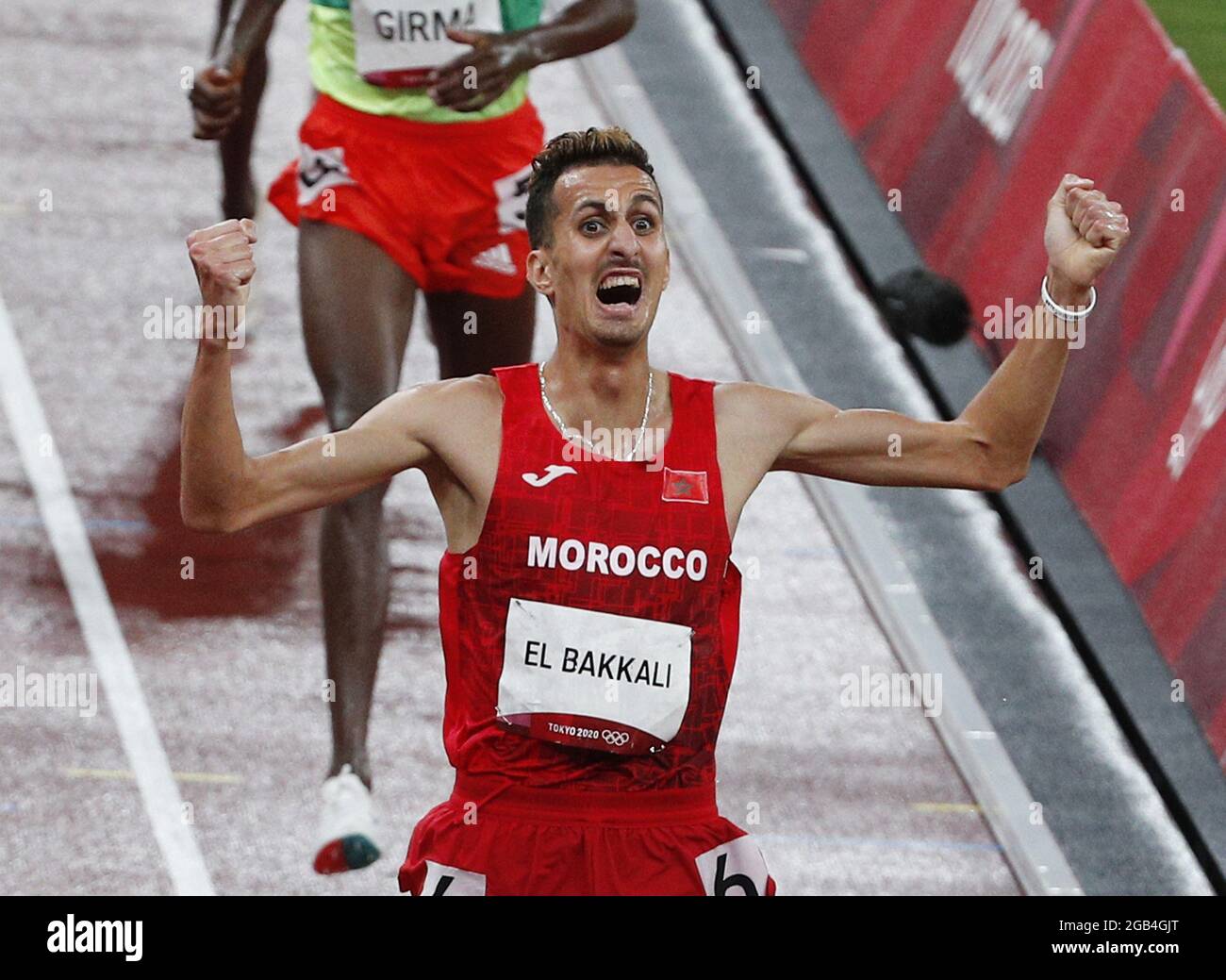 Tokyo, Japan. 02nd Aug, 2021. Soufiane El Bakkali of Morocco celebrates ...