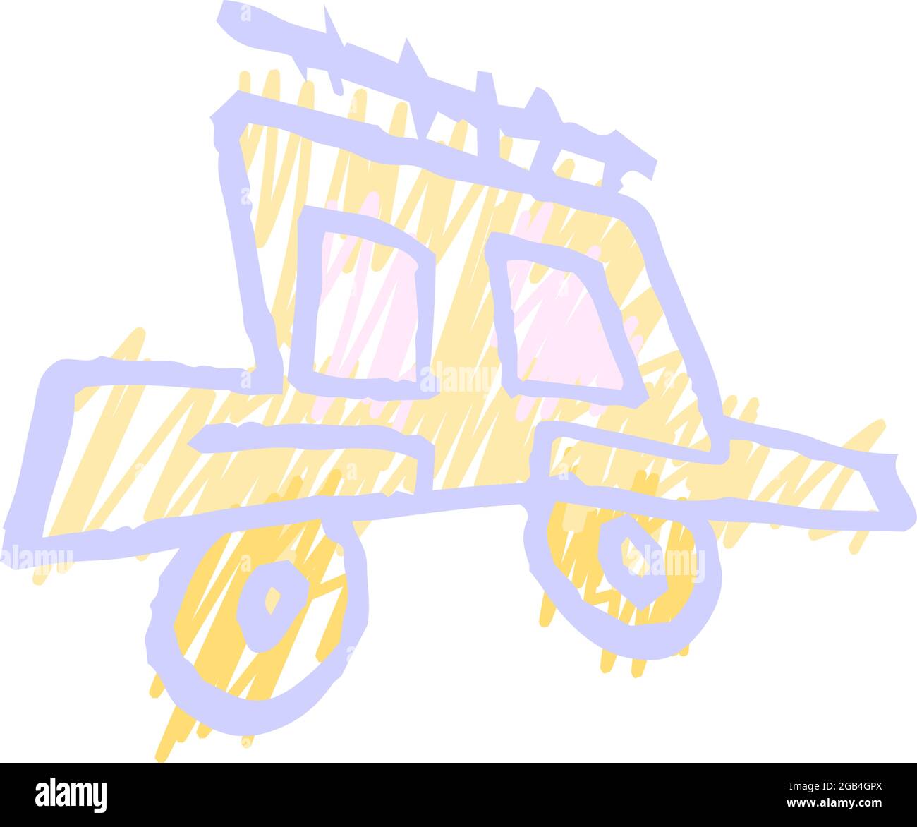 This is a illustration of Cute car scribble drawn by a child Stock ...