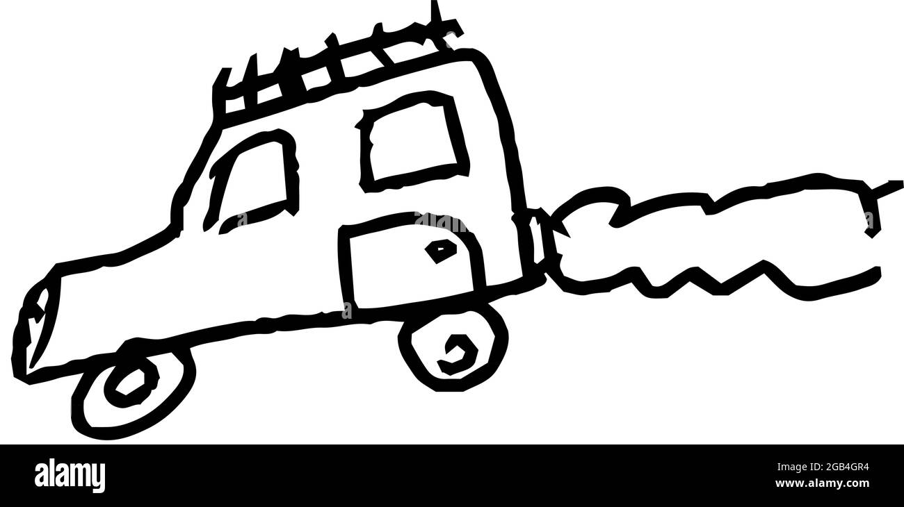This is a illustration of Cute car scribble drawn by a child Stock ...