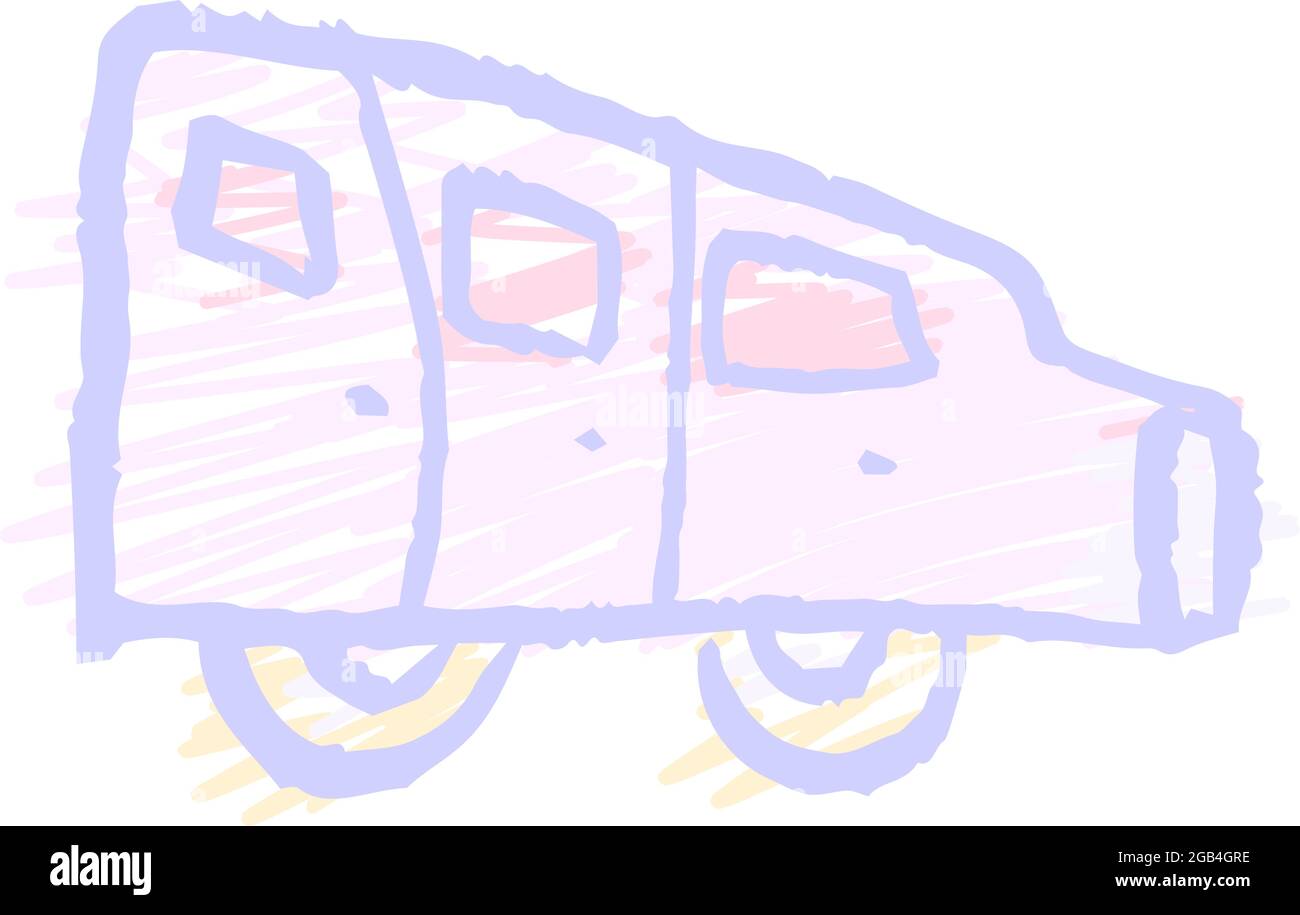 This is a illustration of Cute car scribble drawn by a child Stock ...