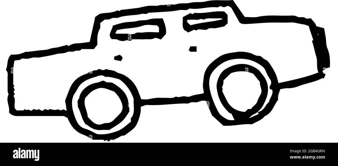 This is a illustration of Cute car scribble drawn by a child Stock ...