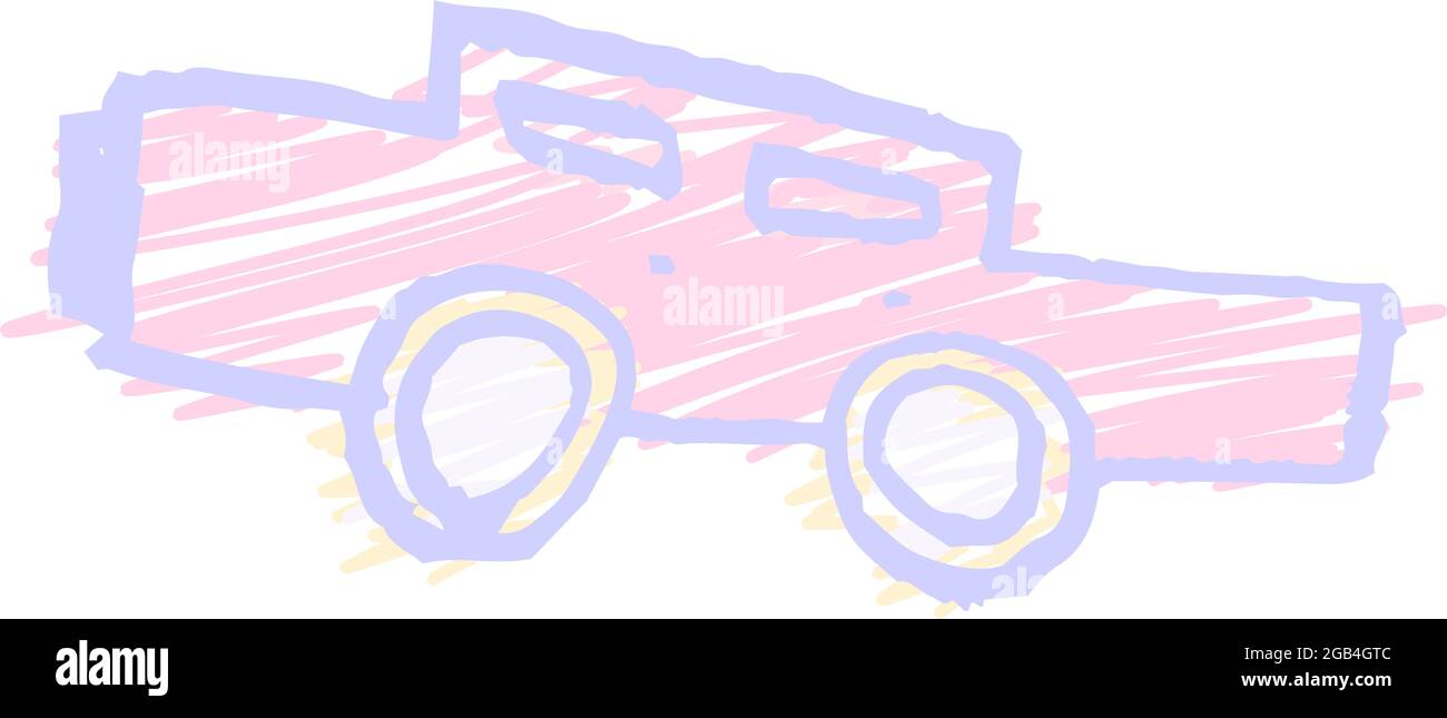 This is a illustration of Cute car scribble drawn by a child Stock ...