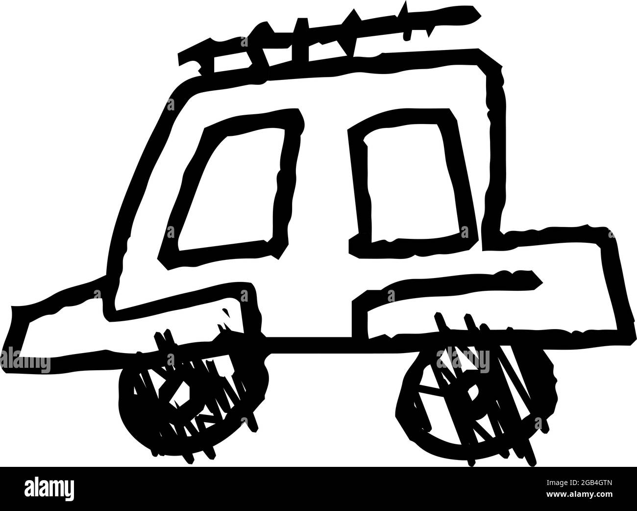 This is a illustration of Cute car scribble drawn by a child Stock ...