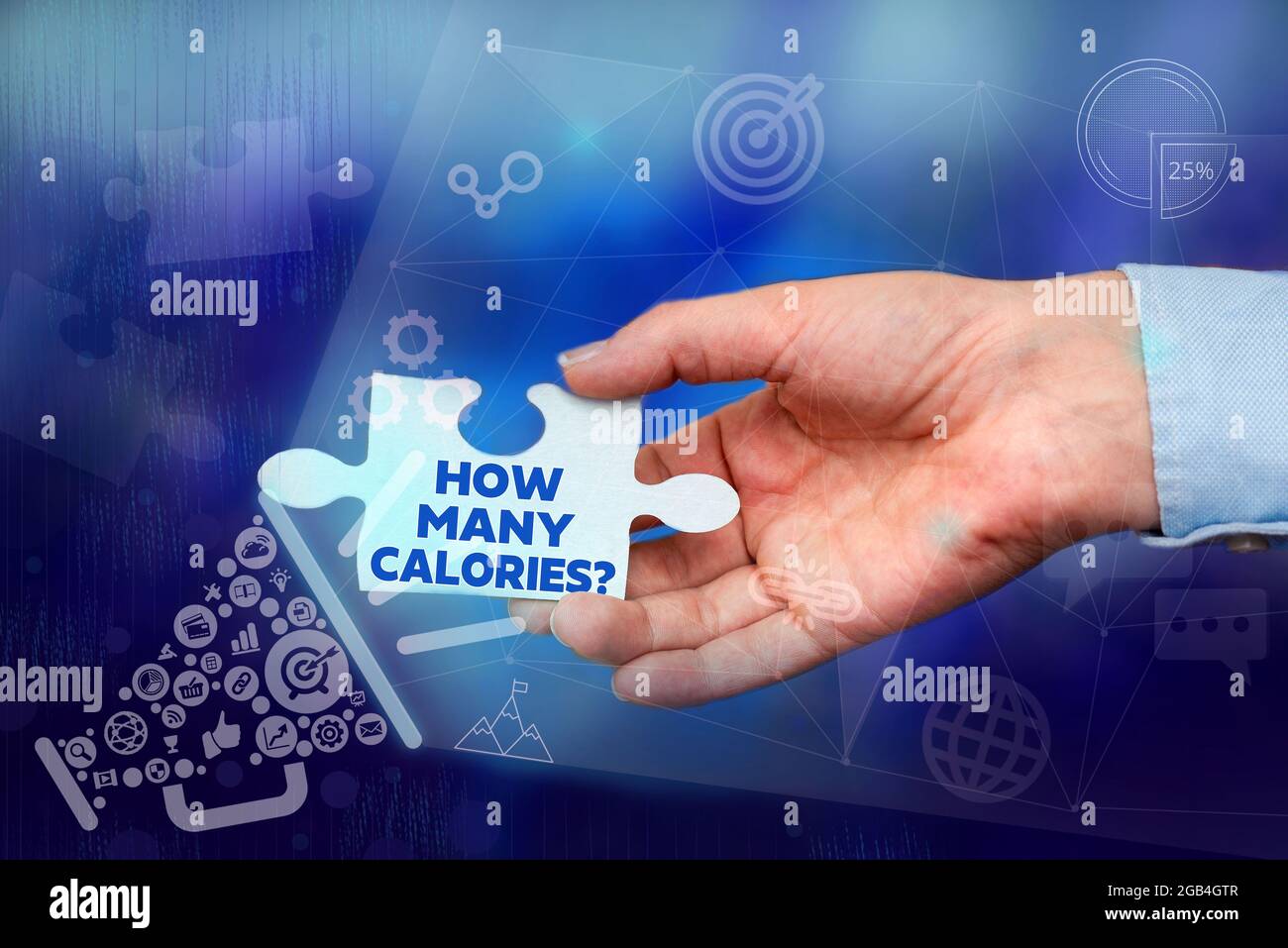 Hand writing sign How Many Calories Question. Business overview asking ...