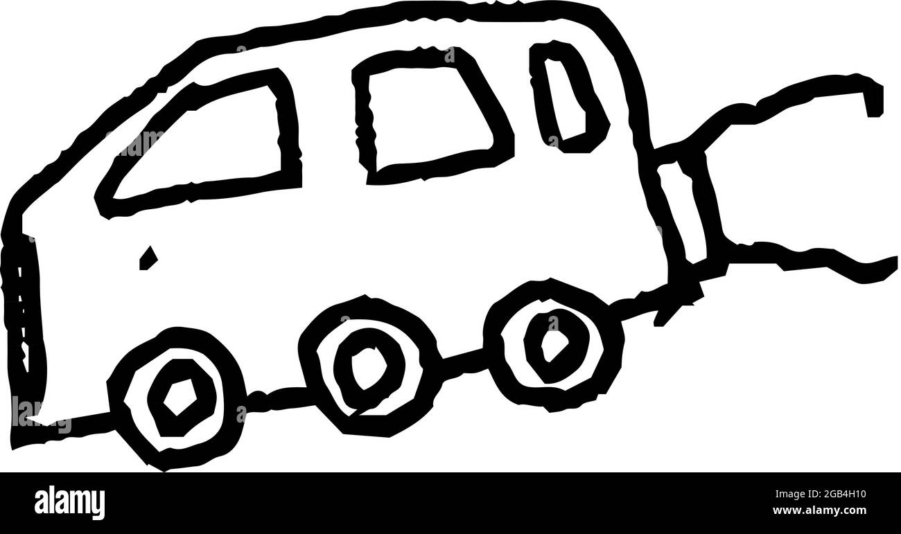 This is a illustration of Cute car scribble drawn by a child Stock ...