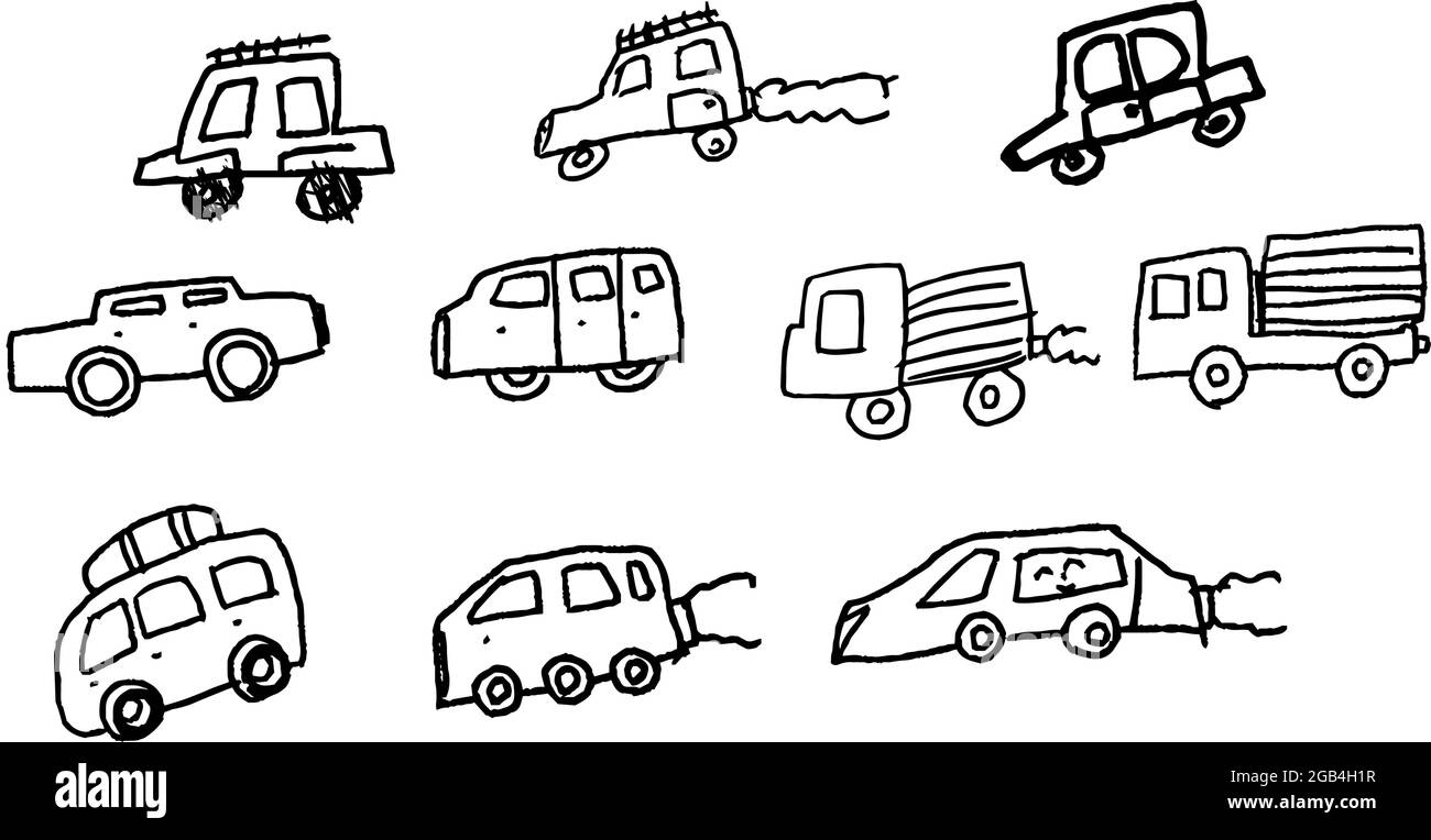 This is a illustration of Cute car scribble drawn by a child Stock Vector Image & Art - Alamy