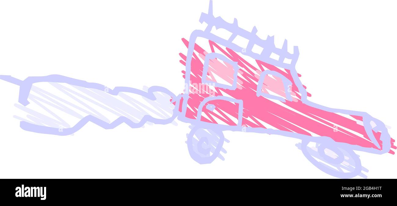 This is a illustration of Cute car scribble drawn by a child Stock ...