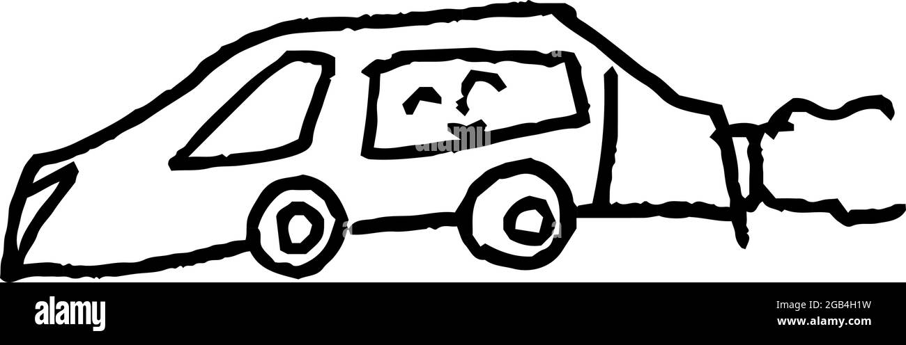 This is a illustration of Cute car scribble drawn by a child Stock ...