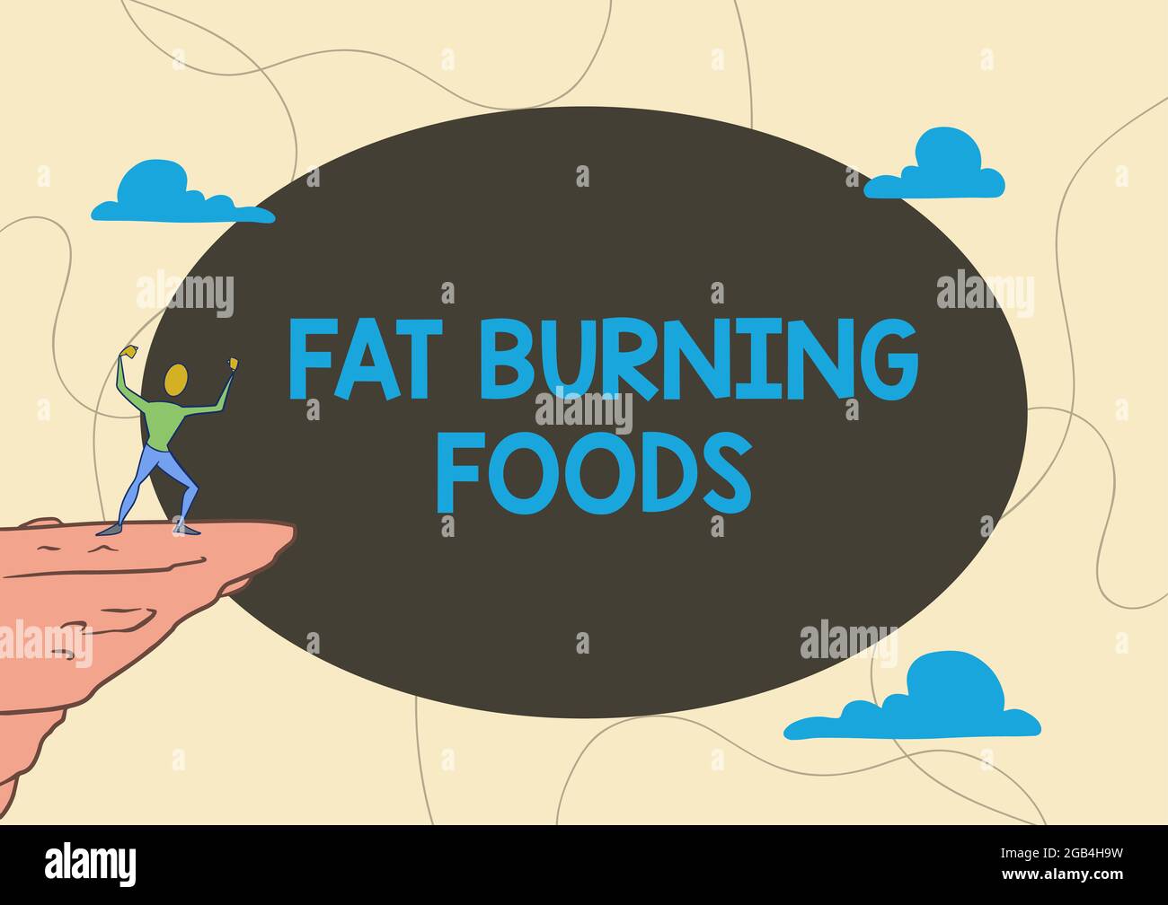 Sign displaying Fat Burning Foods. Business concept produce fat loss by ...