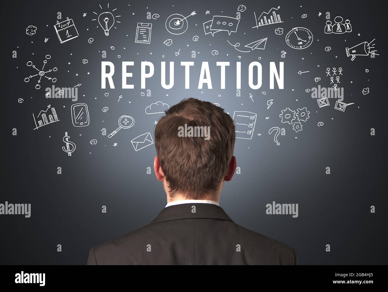 Rear view of a businessman Stock Photo - Alamy