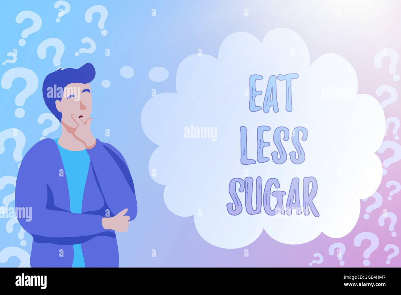 Text showing inspiration Eat Less Sugar. Conceptual photo reducing ...
