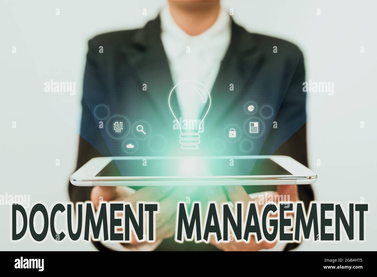 Conceptual caption Document Management. Business approach Computerized ...