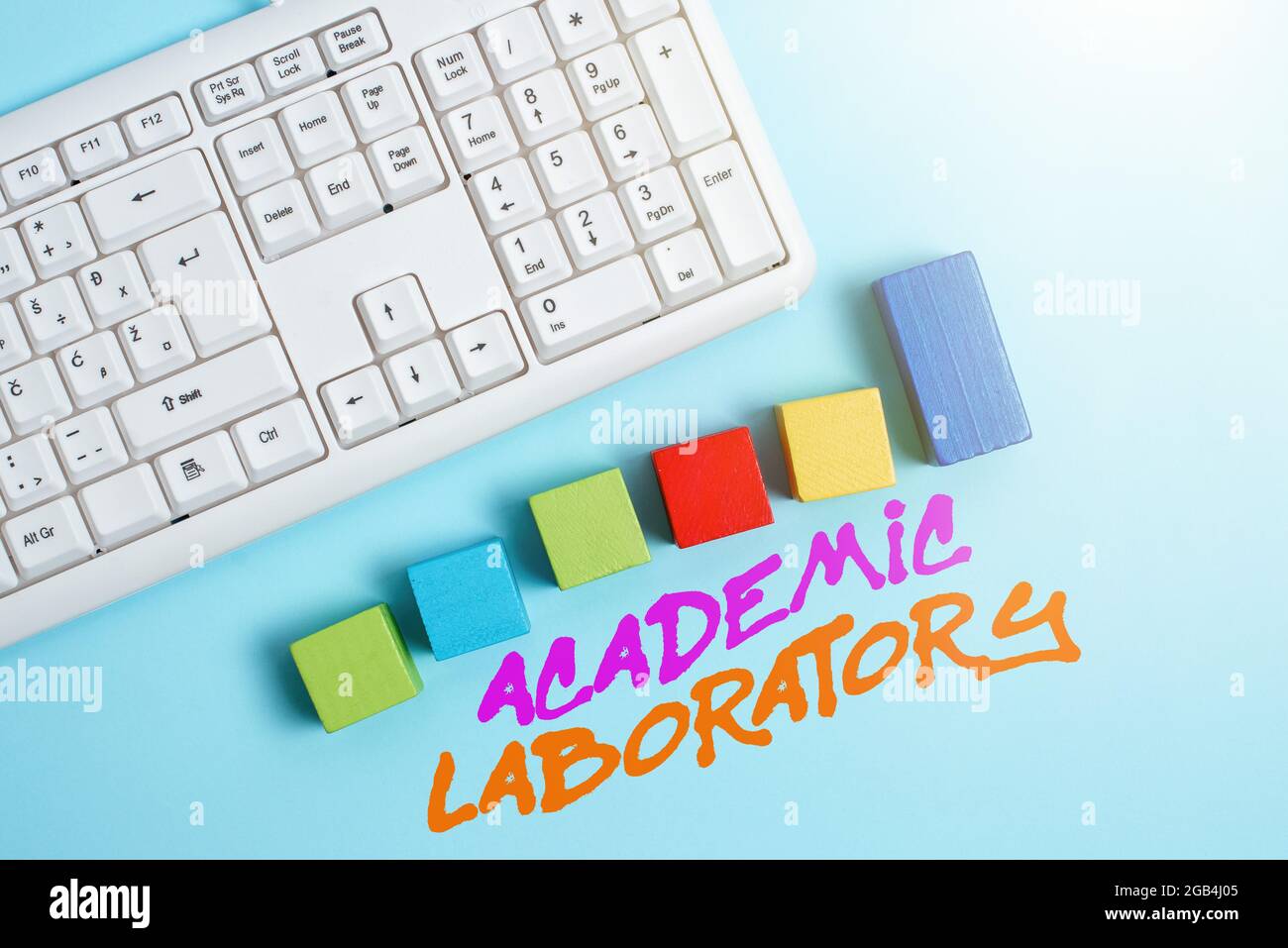 Hand writing sign Academic Laboratory. Business overview where students ...