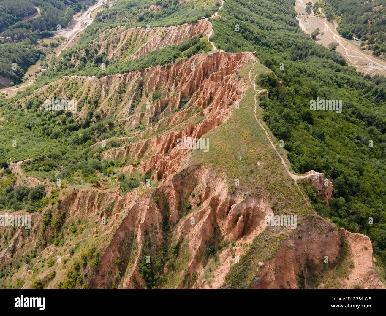 Amazing Aerial view of rock formation Stob pyramids, Rila Mountain ...