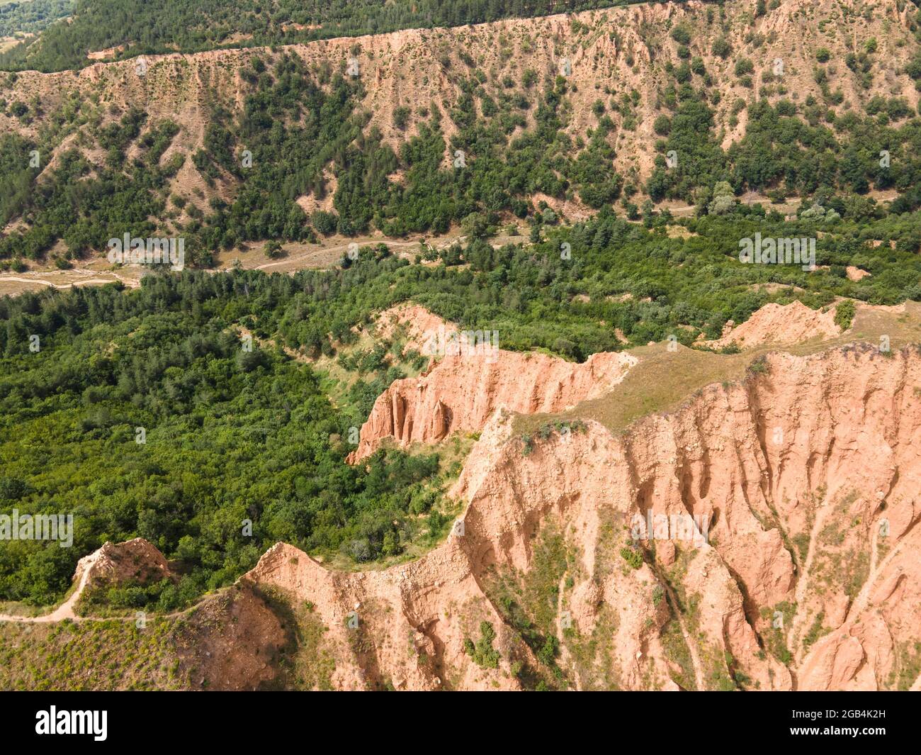 Amazing Aerial view of rock formation Stob pyramids, Rila Mountain ...