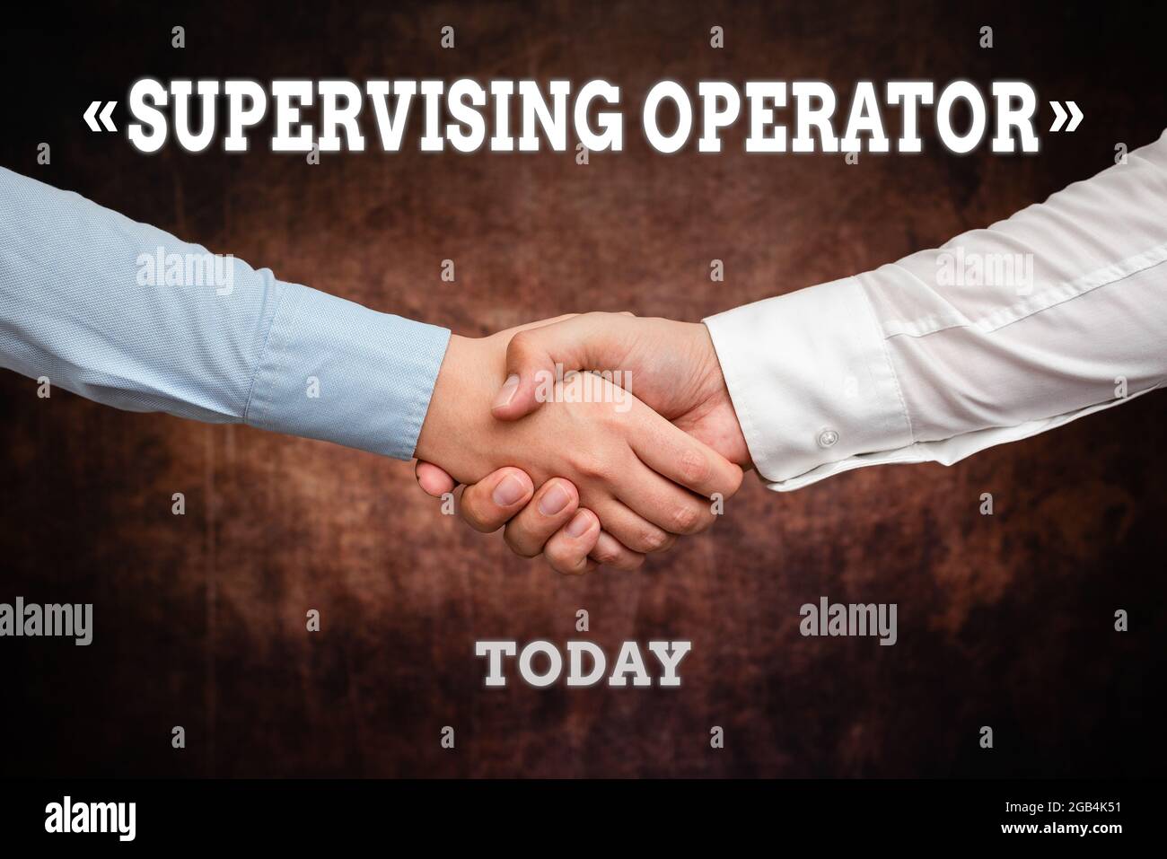Hand writing sign Supervising Operator. Business overview monitoring ...