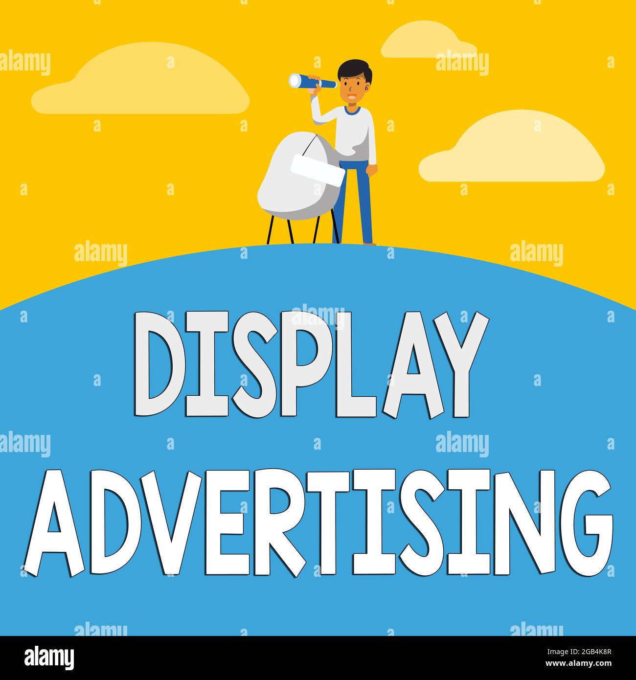 Hand writing sign Display Advertising. Business overview online ...