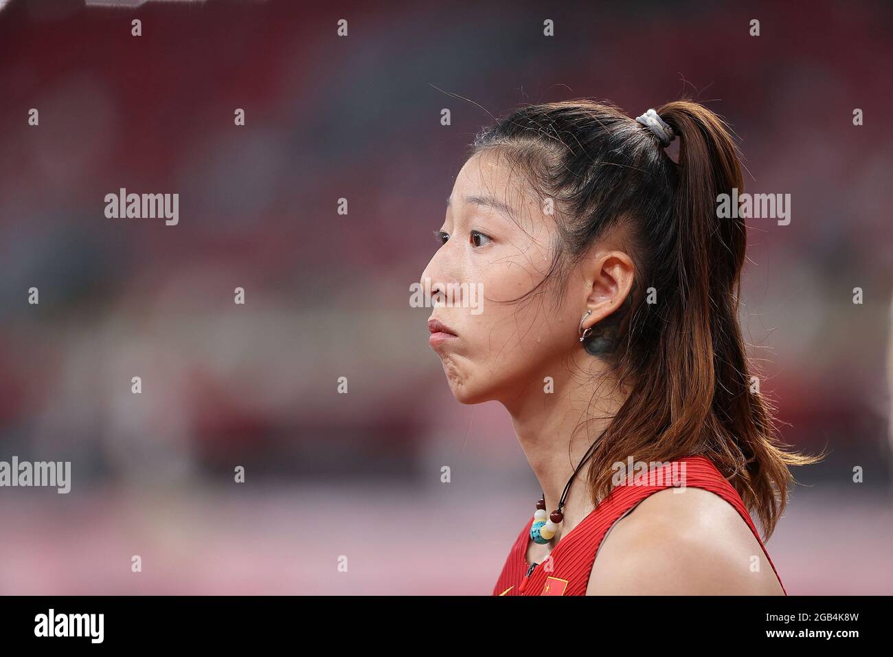 Tokyo, Japan. 2nd Aug, 2021. Xu Huiqin of China reacts during the women ...