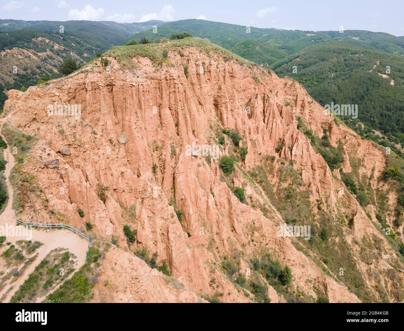 Amazing Aerial view of rock formation Stob pyramids, Rila Mountain ...