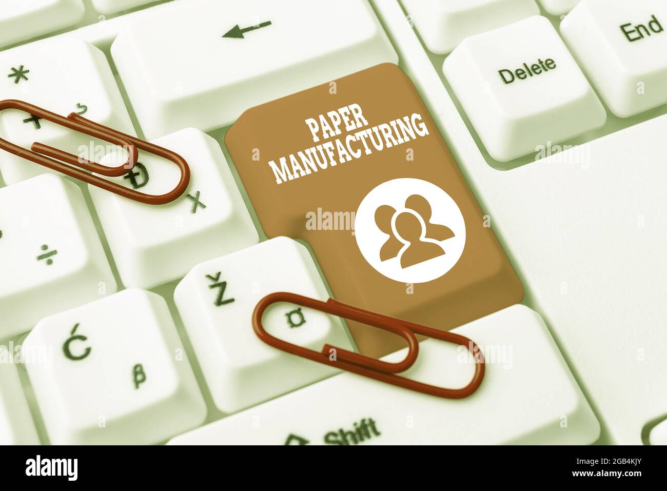 Conceptual display Paper Manufacturing. Word Written on company that ...