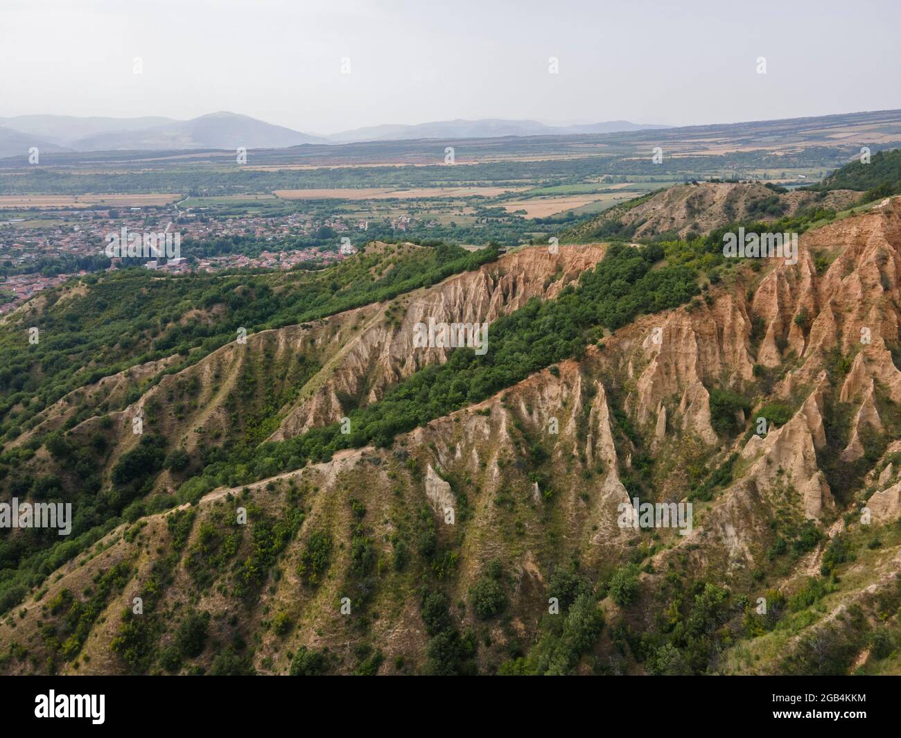 Amazing Aerial view of rock formation Stob pyramids, Rila Mountain ...