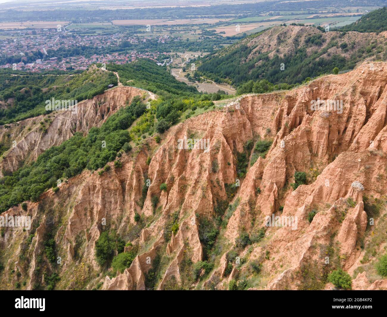 Amazing Aerial view of rock formation Stob pyramids, Rila Mountain ...