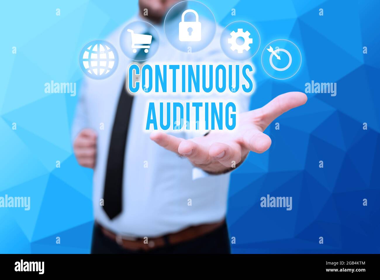 Text caption presenting Continuous Auditing. Business showcase Internal ...