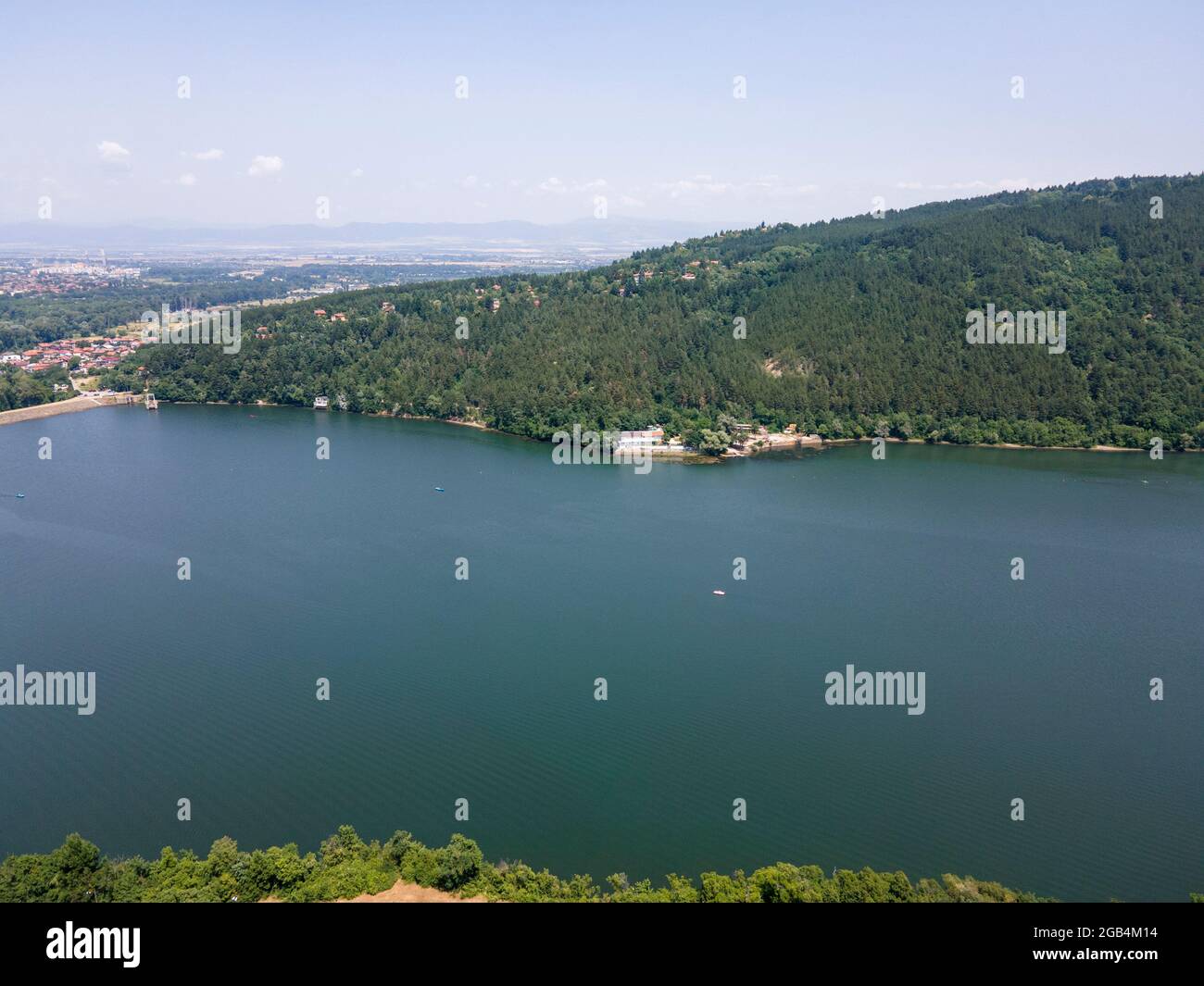 Aerial summer view of Pancharevo lake, Sofia city Region, Bulgaria Stock Photo - Alamy