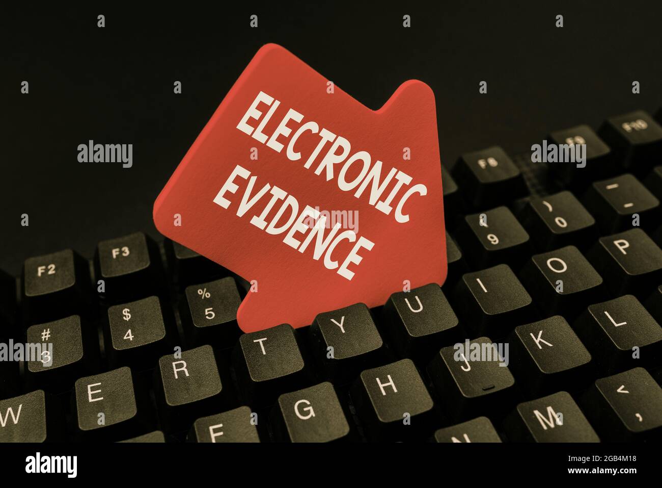 Text caption presenting Electronic Evidence. Business idea probative ...