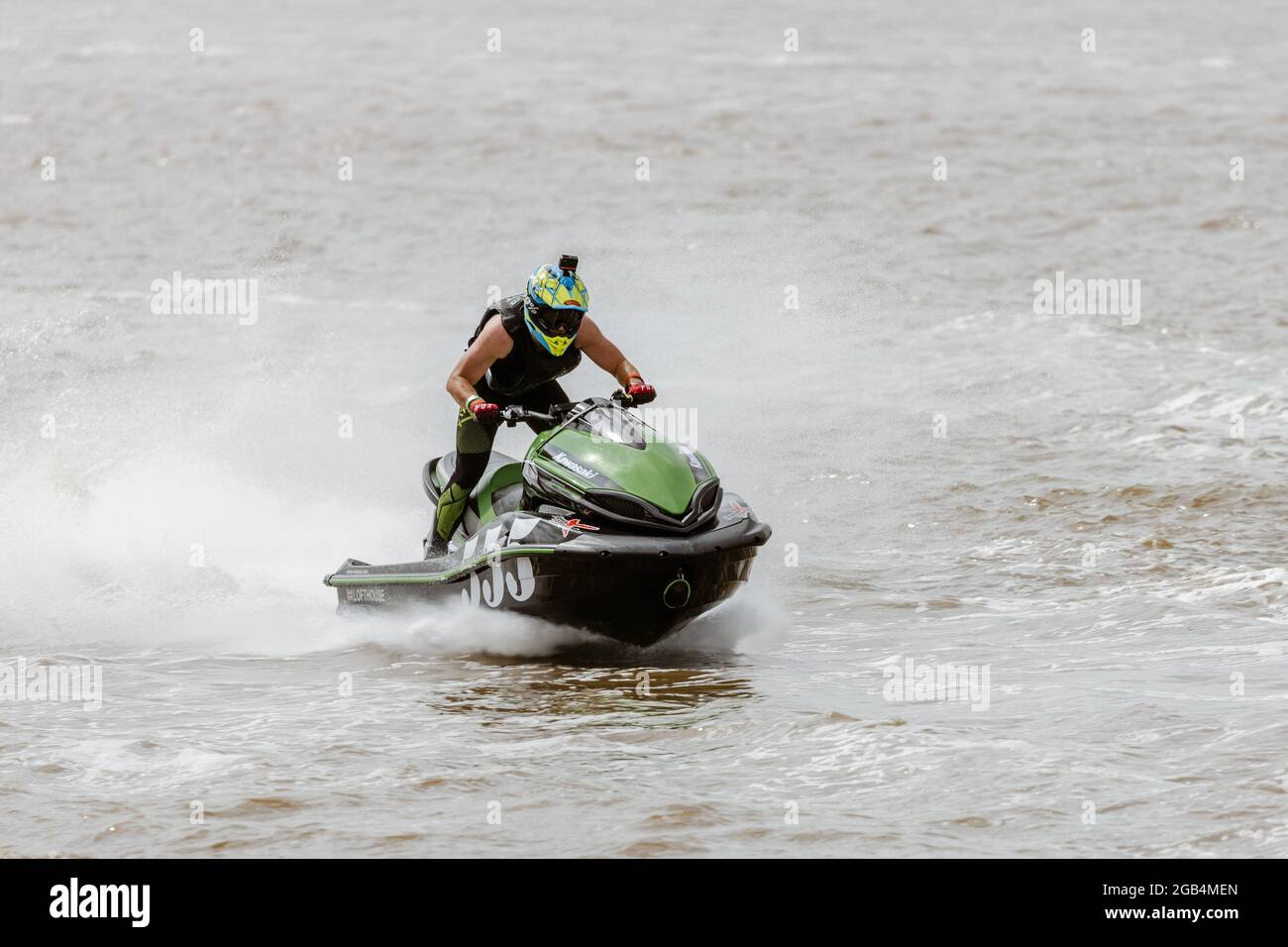 Jetski in river Great Ouse during Hanseatic Festival of Watersports in ...