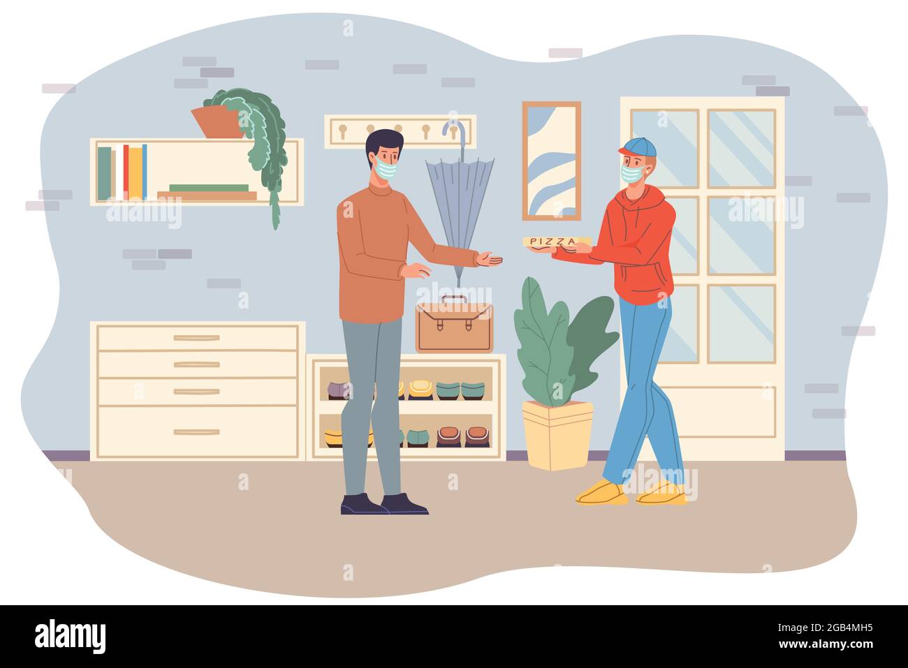 Flat cartoon characters,workflow of order delivery service during ...