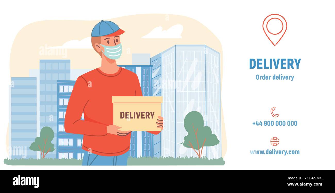 Flat cartoon character,workflow of order delivery service during ...