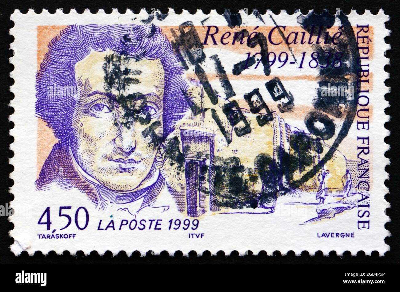 FRANCE - CIRCA 1999: a stamp printed in the France shows Rene Caillie ...