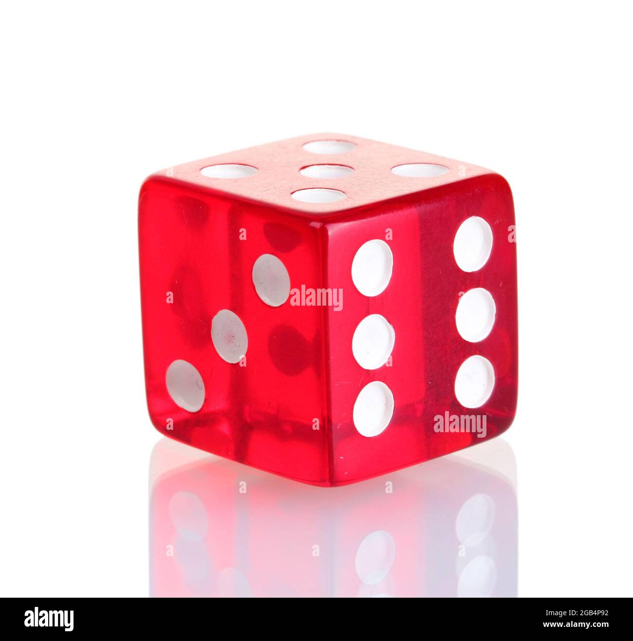 Red dice isolated on white Stock Photo - Alamy